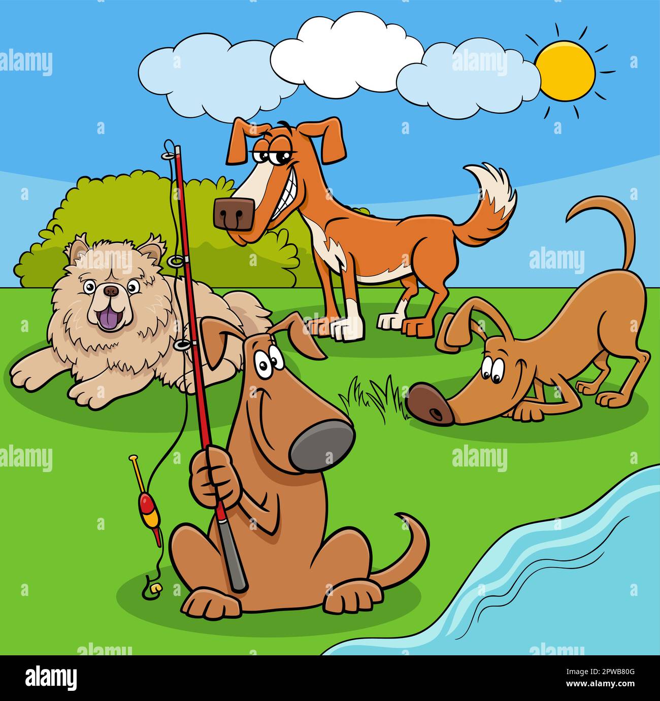 Outdoor puppies Stock Vector Images - Alamy