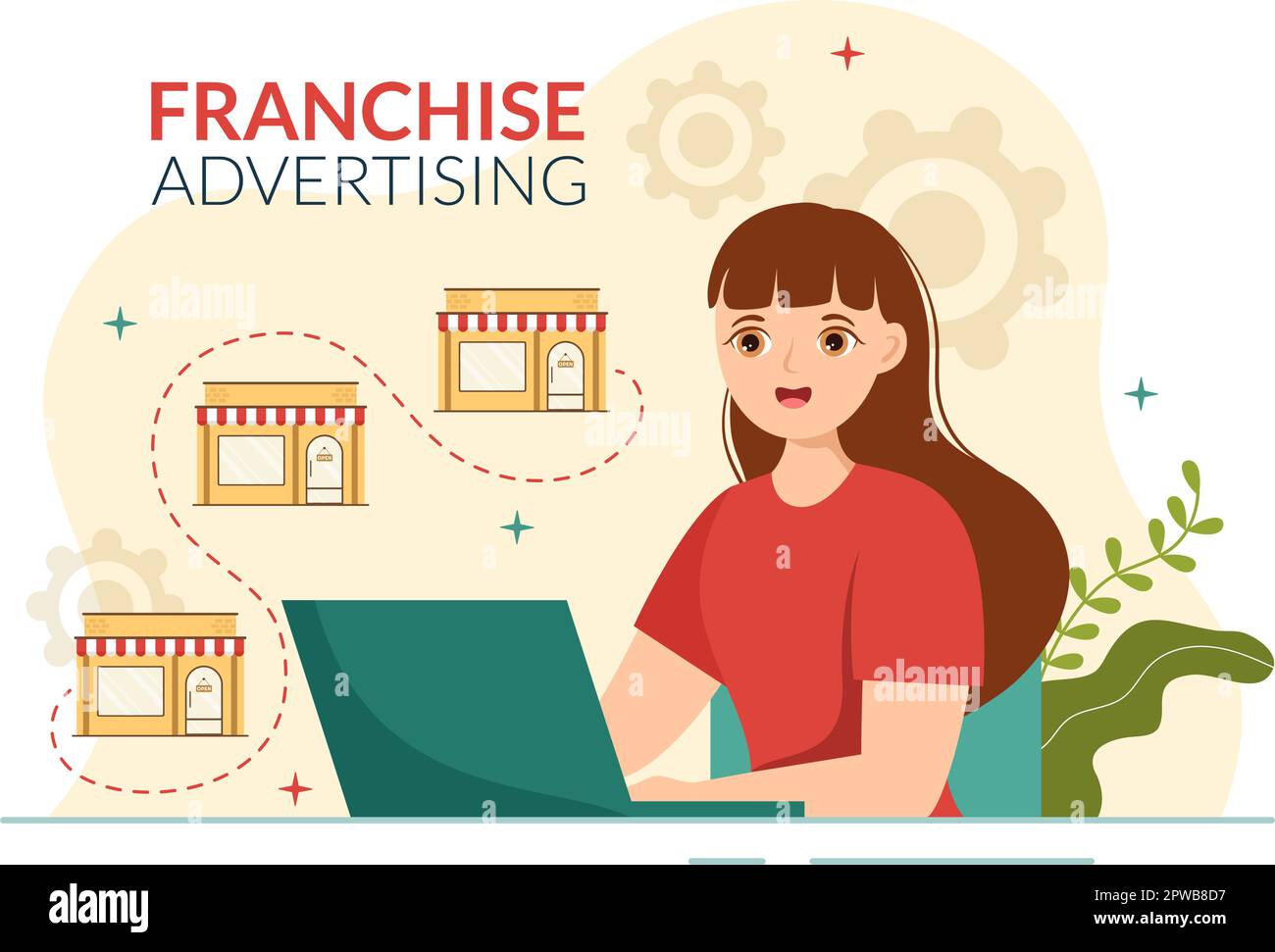 Franchise Advertising Illustration with Business and Finance to ...
