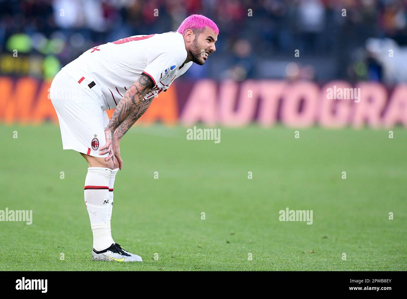 Rome, Italy. 29th Apr, 2023. Theo Hernandez of AC Milan looks on during ...