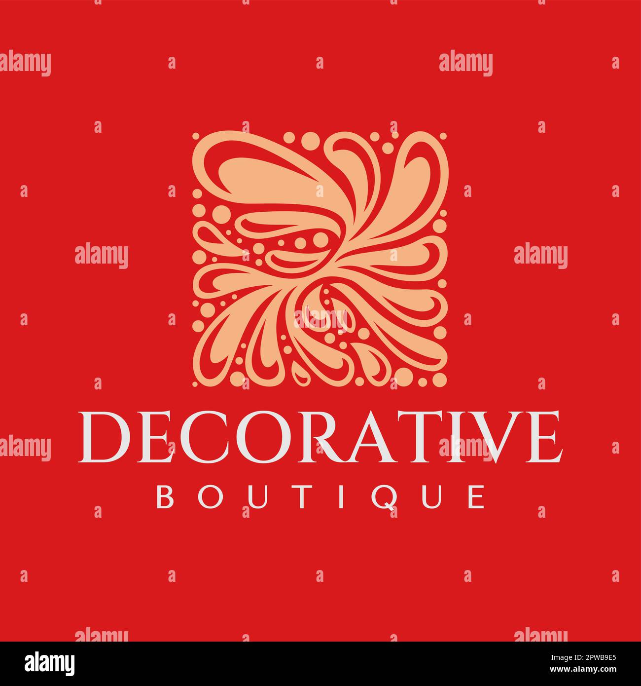 Luxury abstract flower dots logo design. Elegance decorative square ...