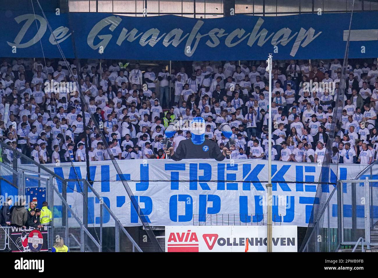 Tilburg, Netherlands. 29th Apr, 2023. TILBURG, NETHERLANDS - APRIL 29: De Graafschap fans during ...