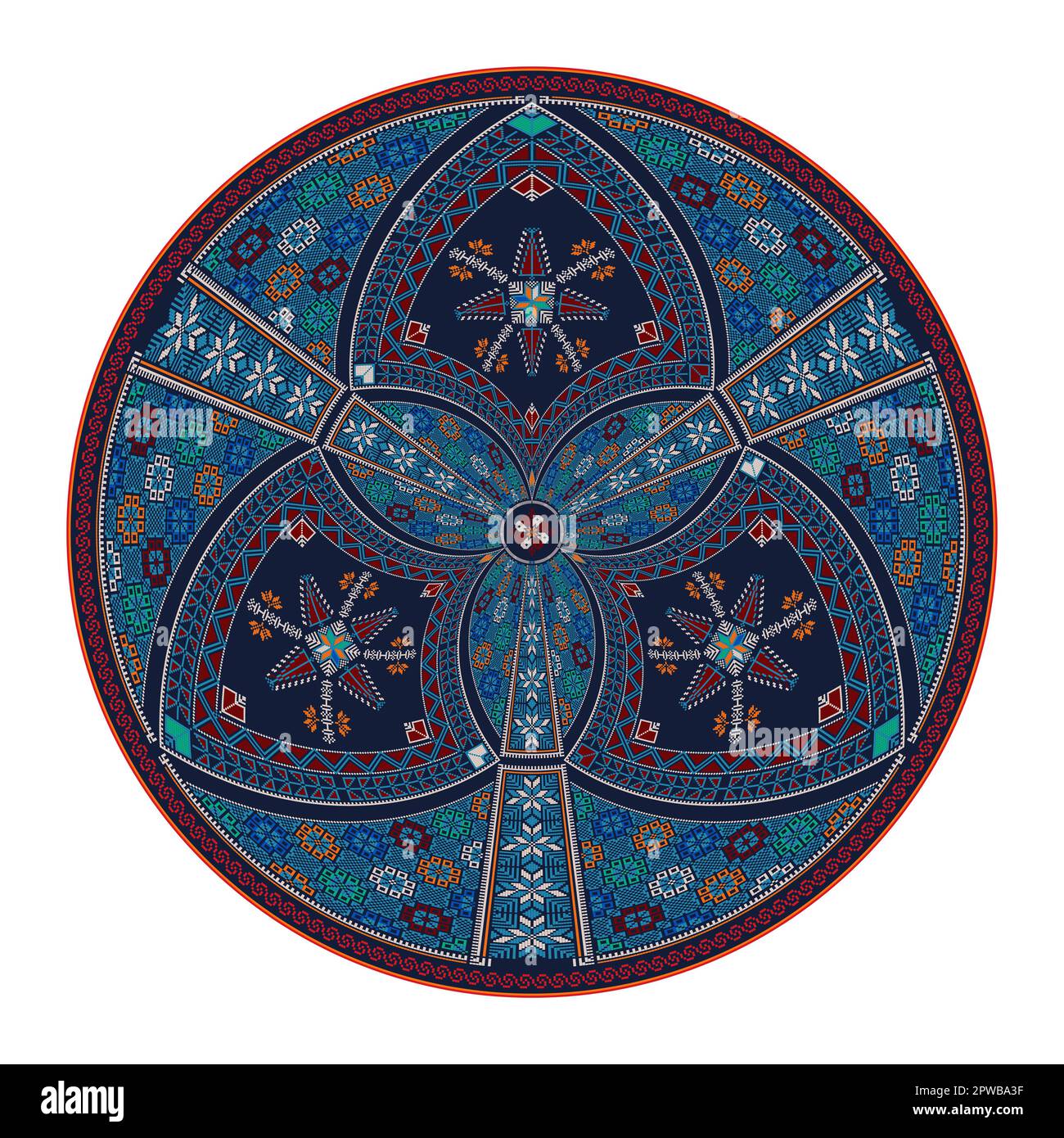 Palestinian embroidery circle pattern hi-res stock photography and ...