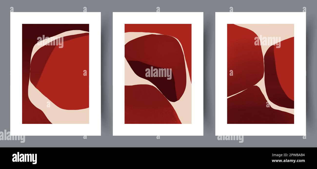 Abstract figures aesthetic shapes wall art print Stock Vector Image ...