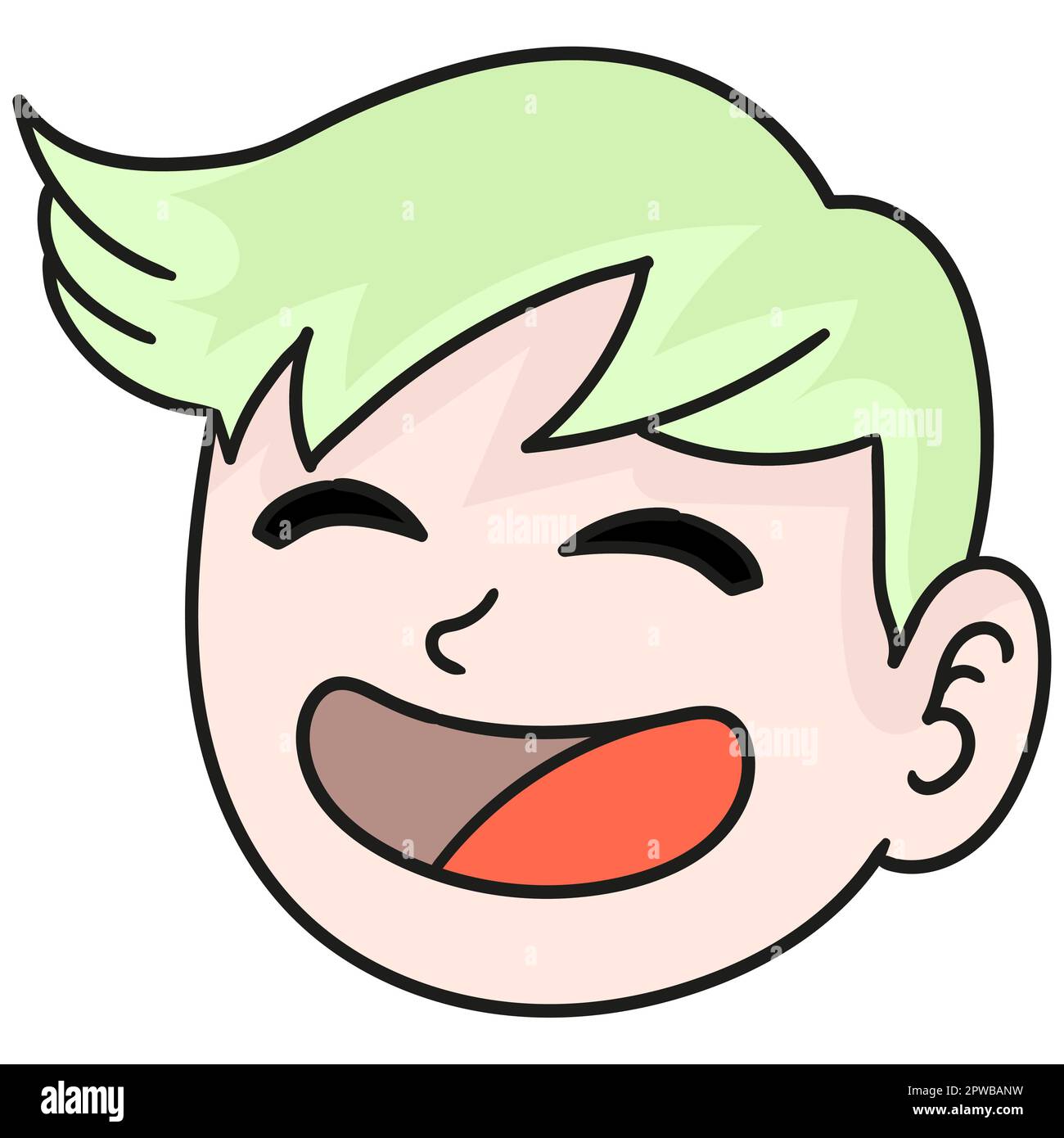 Boy head emoticon laughed out loud. doodle icon image Stock Vector ...