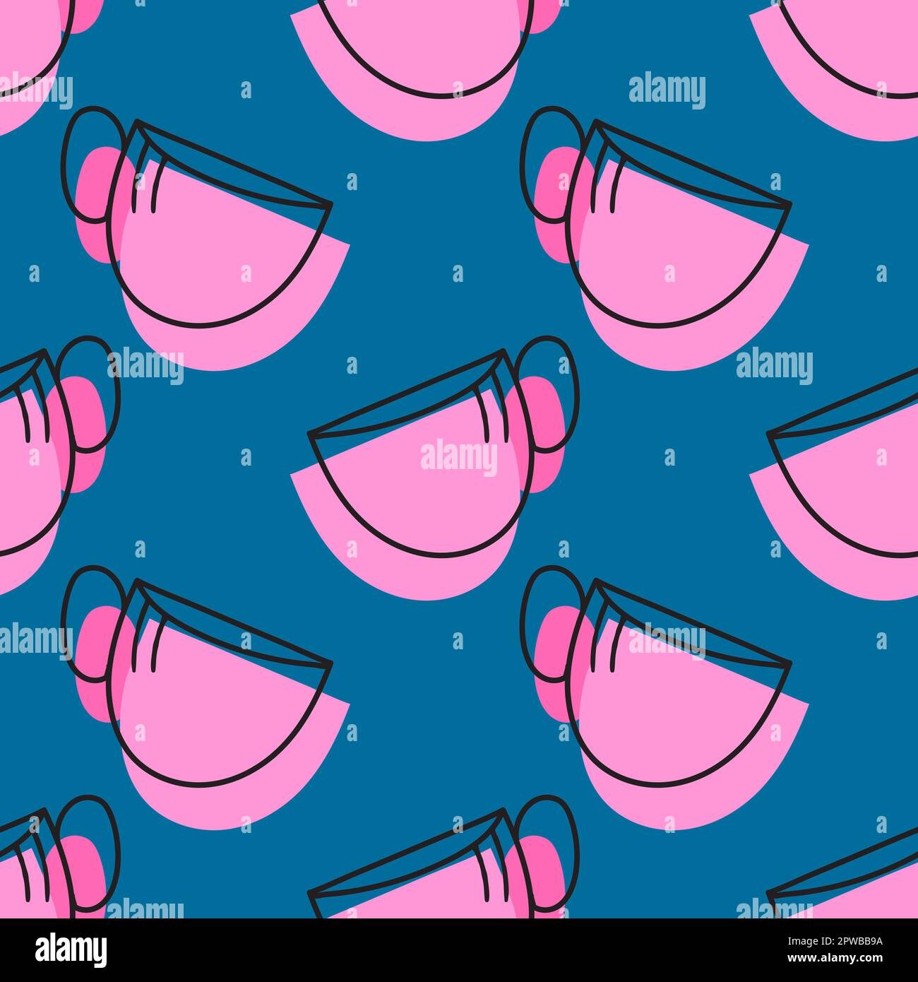 break time tea cups seamless background. repeat pattern background ...