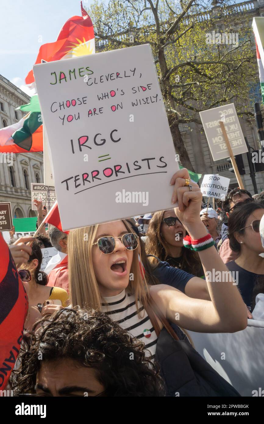 London, UK. 29 Apr 2023. Several thousand Iranians and supporters ...