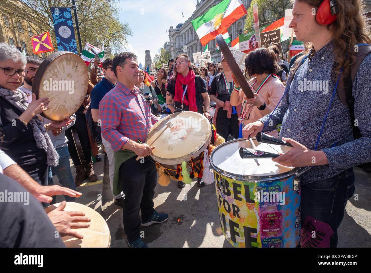 London, UK. 29 Apr 2023. Several thousand Iranians and supporters ...