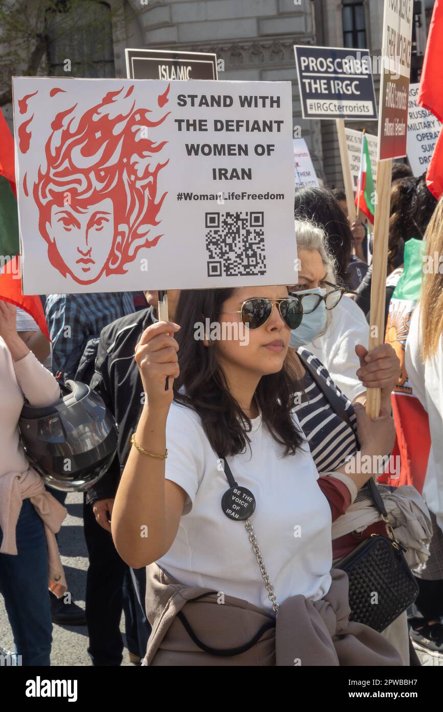 London, UK. 29 Apr 2023. Several thousand Iranians and supporters ...