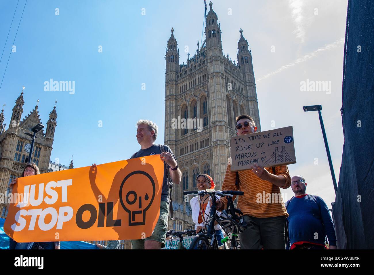 London, UK. 29th April, 2023. Climate activists from Just Stop Oil ...