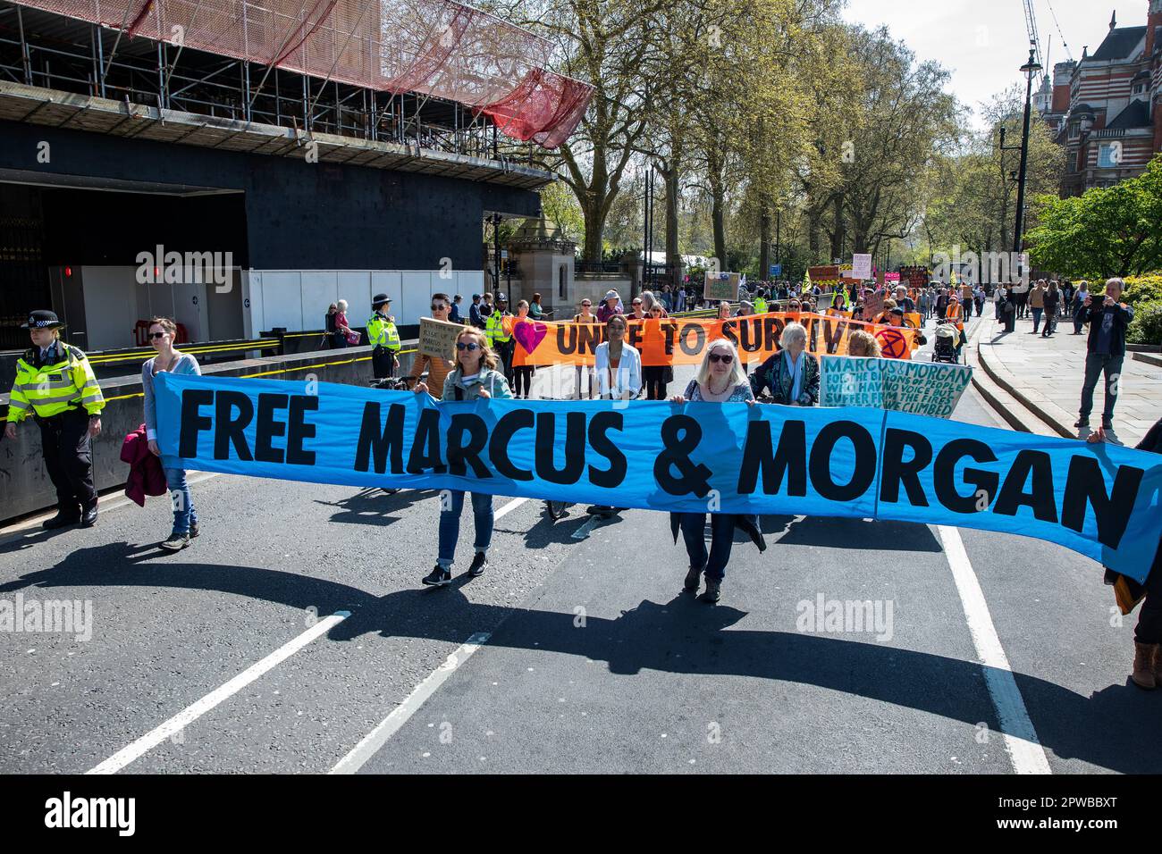 London, UK. 29th April, 2023. Climate activists from Just Stop Oil ...