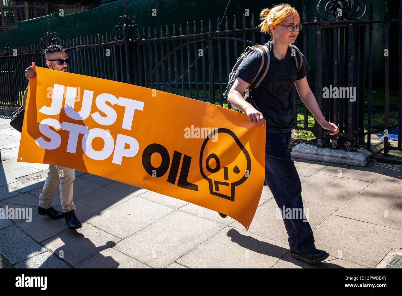 London, UK. 29th April, 2023. Climate activists from Just Stop Oil ...