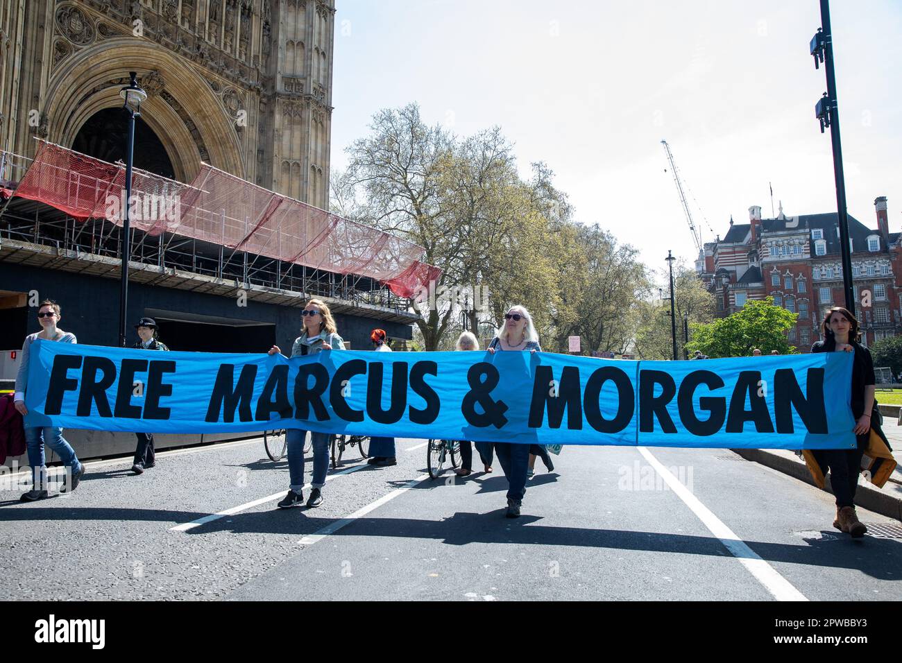 London, UK. 29th April, 2023. Climate activists from Just Stop Oil ...