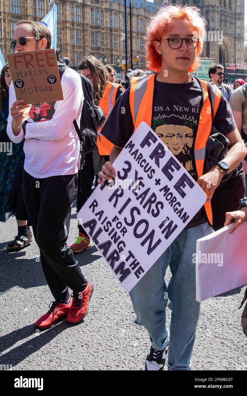 London, UK. 29th April, 2023. Climate activists from Just Stop Oil ...