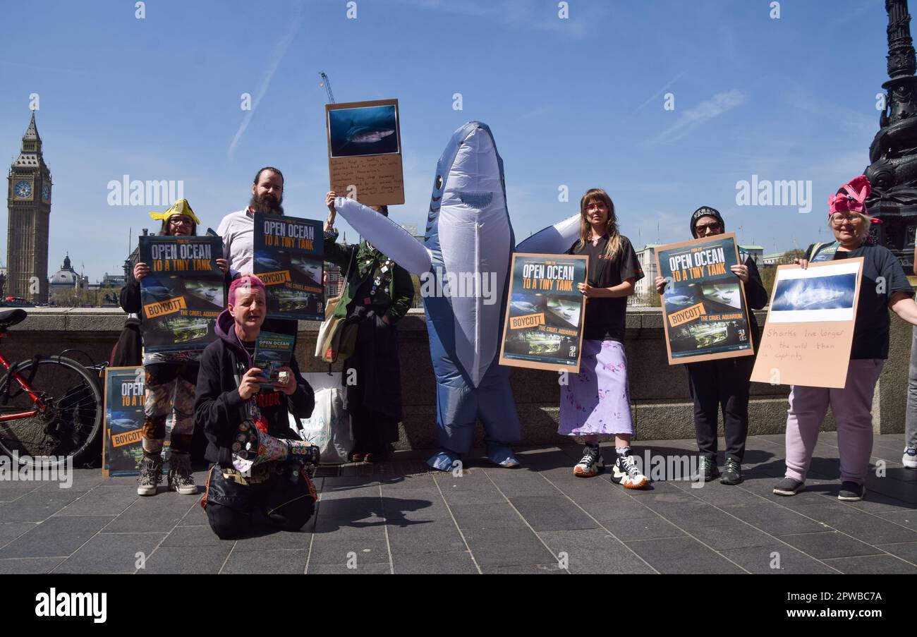 London, England, UK. 29th Apr, 2023. Animal rights activists, one ...