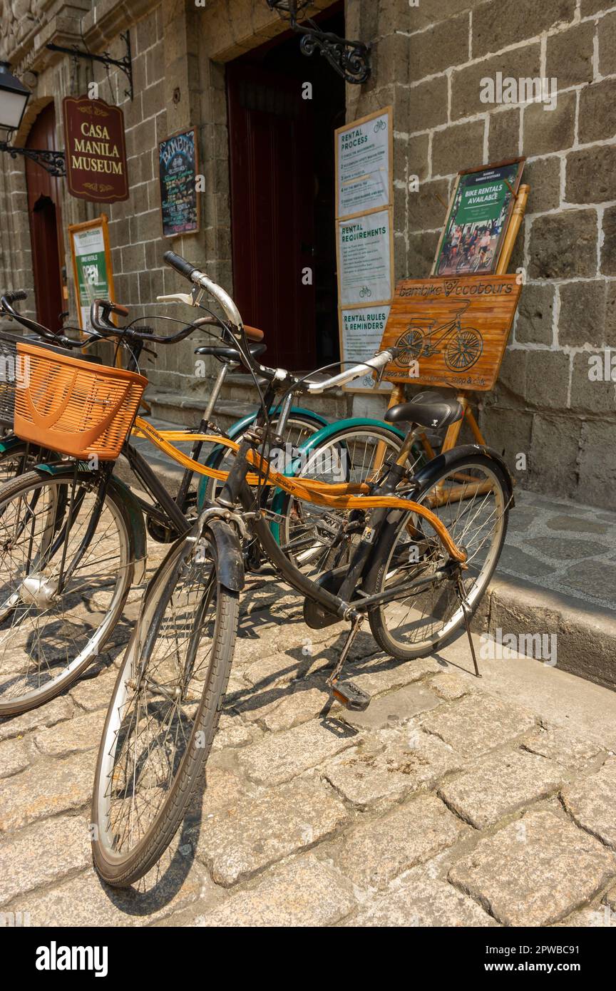 Bamboo framed bicycles at Intramuros, Manila, The Philippines Stock ...