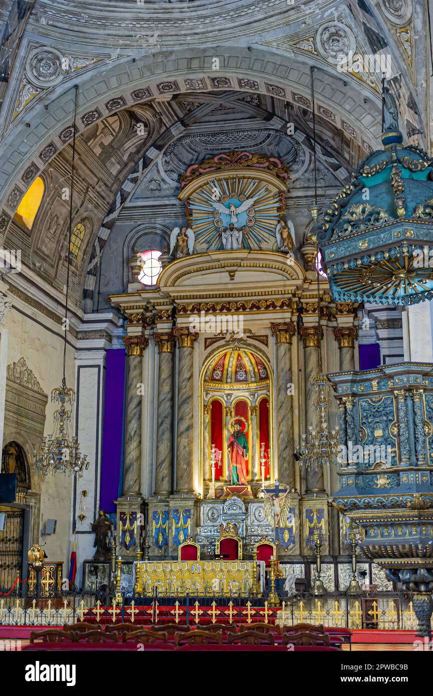 The altar at the San Agustin Church, Intramuros, Manila, The ...