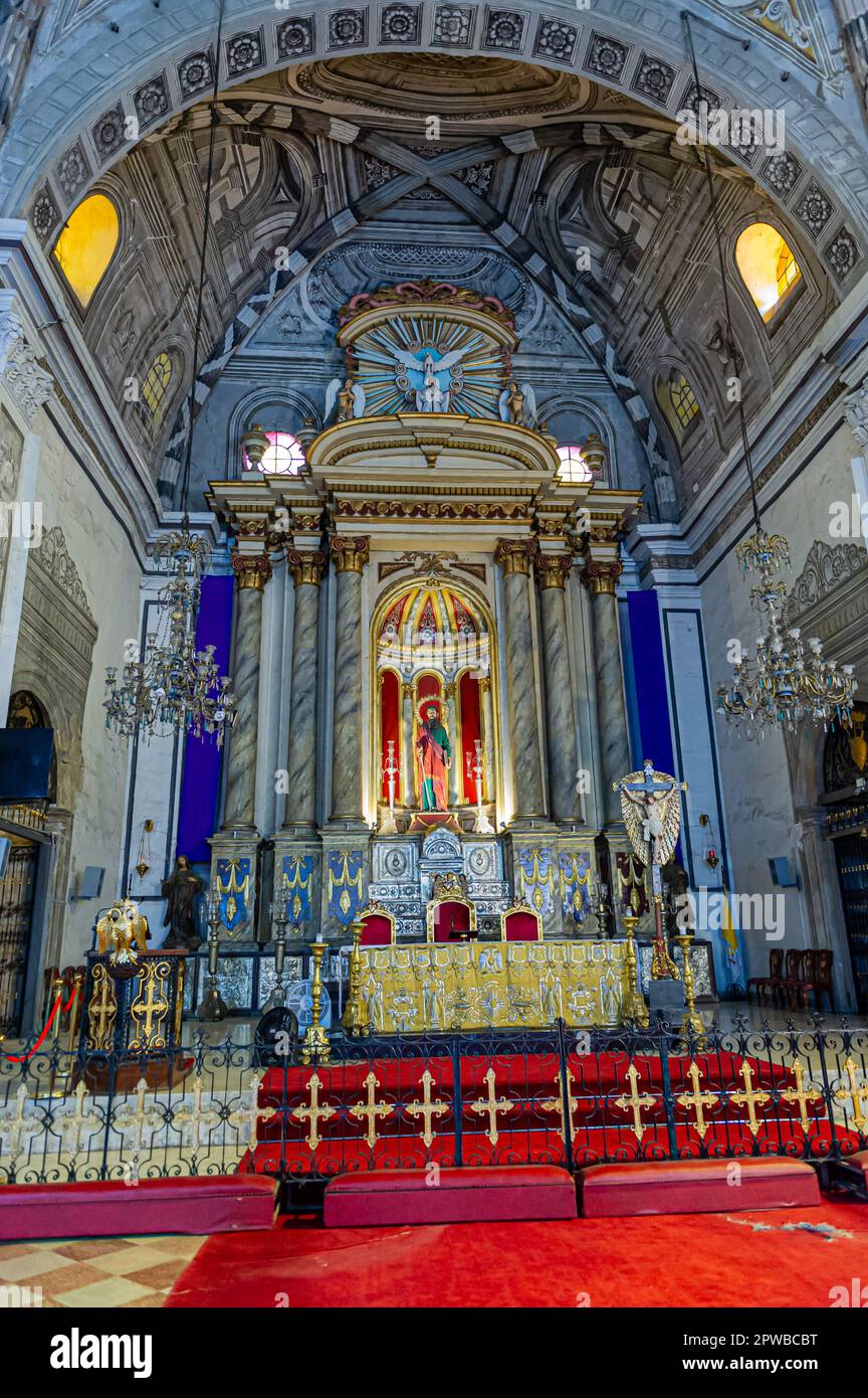 The altar at the San Agustin Church, Intramuros, Manila, The ...