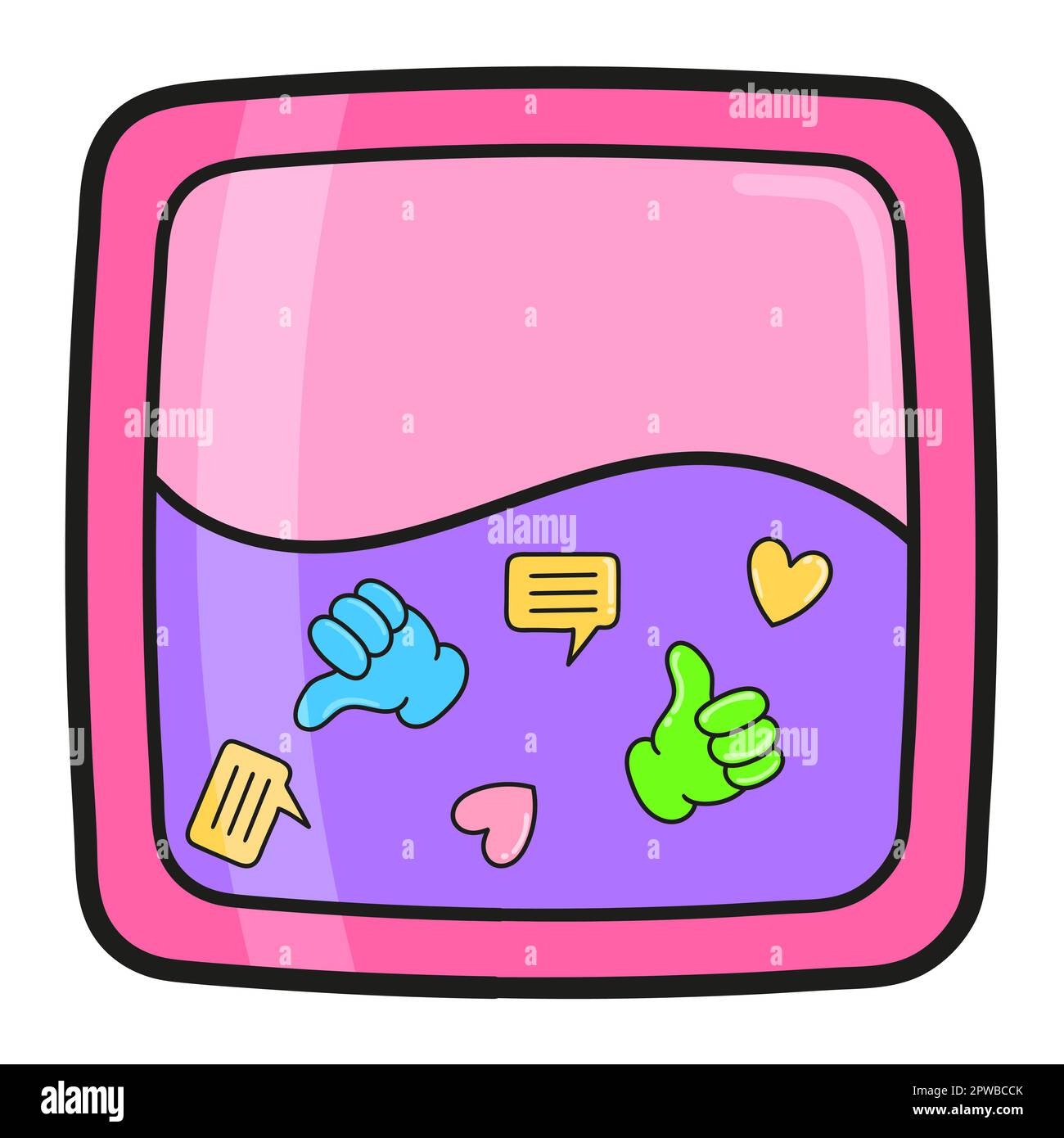 social media doodle kawaii. doodle icon image Stock Vector Image & Art ...