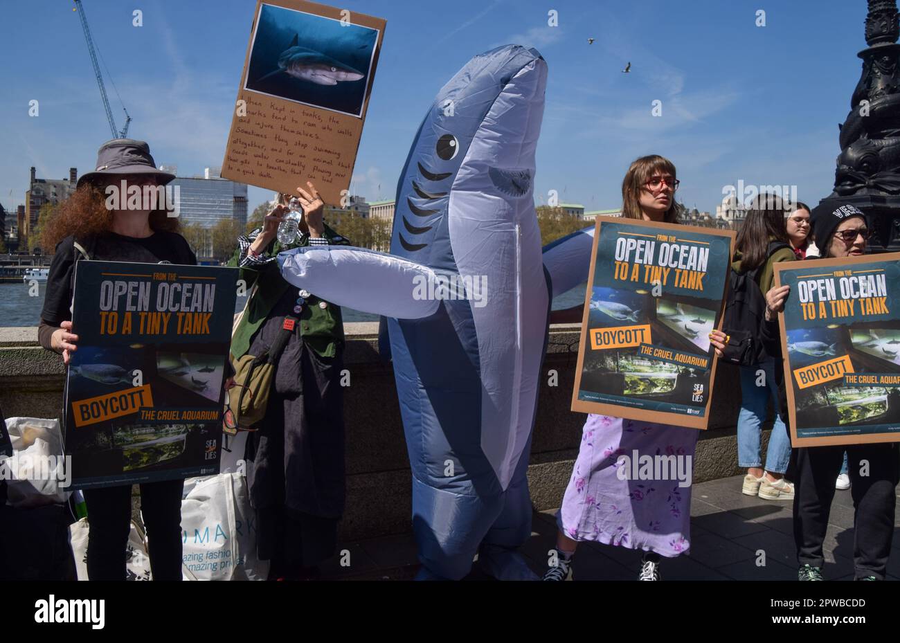 London, England, UK. 29th Apr, 2023. Animal rights activists, one ...