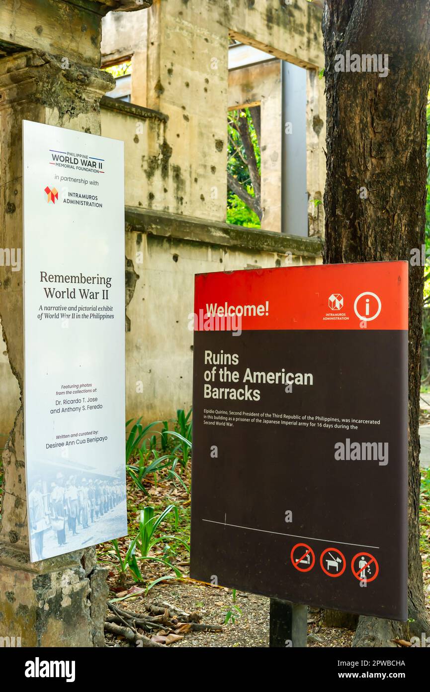 Ruins of the American Barracks, Fort Santiago, Intramuros, Manila, The ...