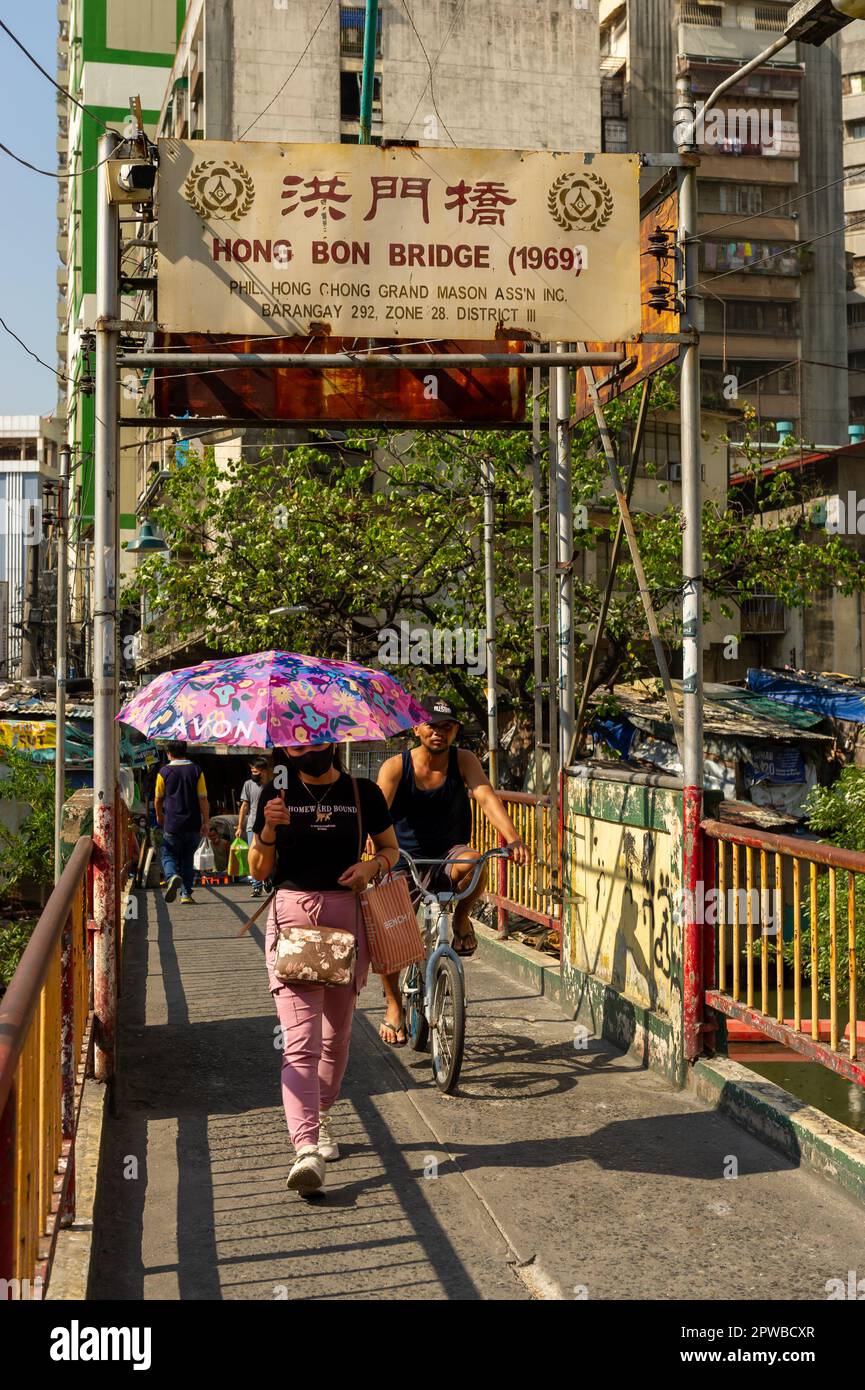 The Hong Bon Bridge over Estero de Magdalena, Binondo, Manila ...