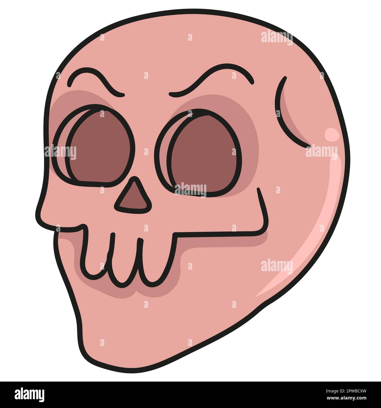 halloween skull head emoticon happy smiling. doodle icon image Stock ...