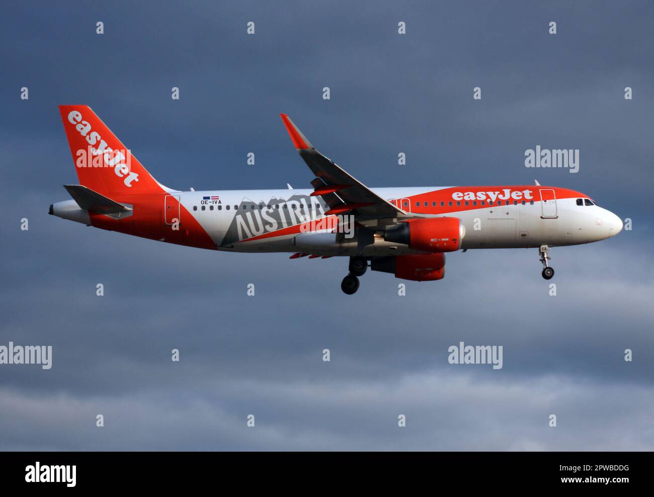 An Airbus A320 of easyjet Europe in a special scheme advertising ...