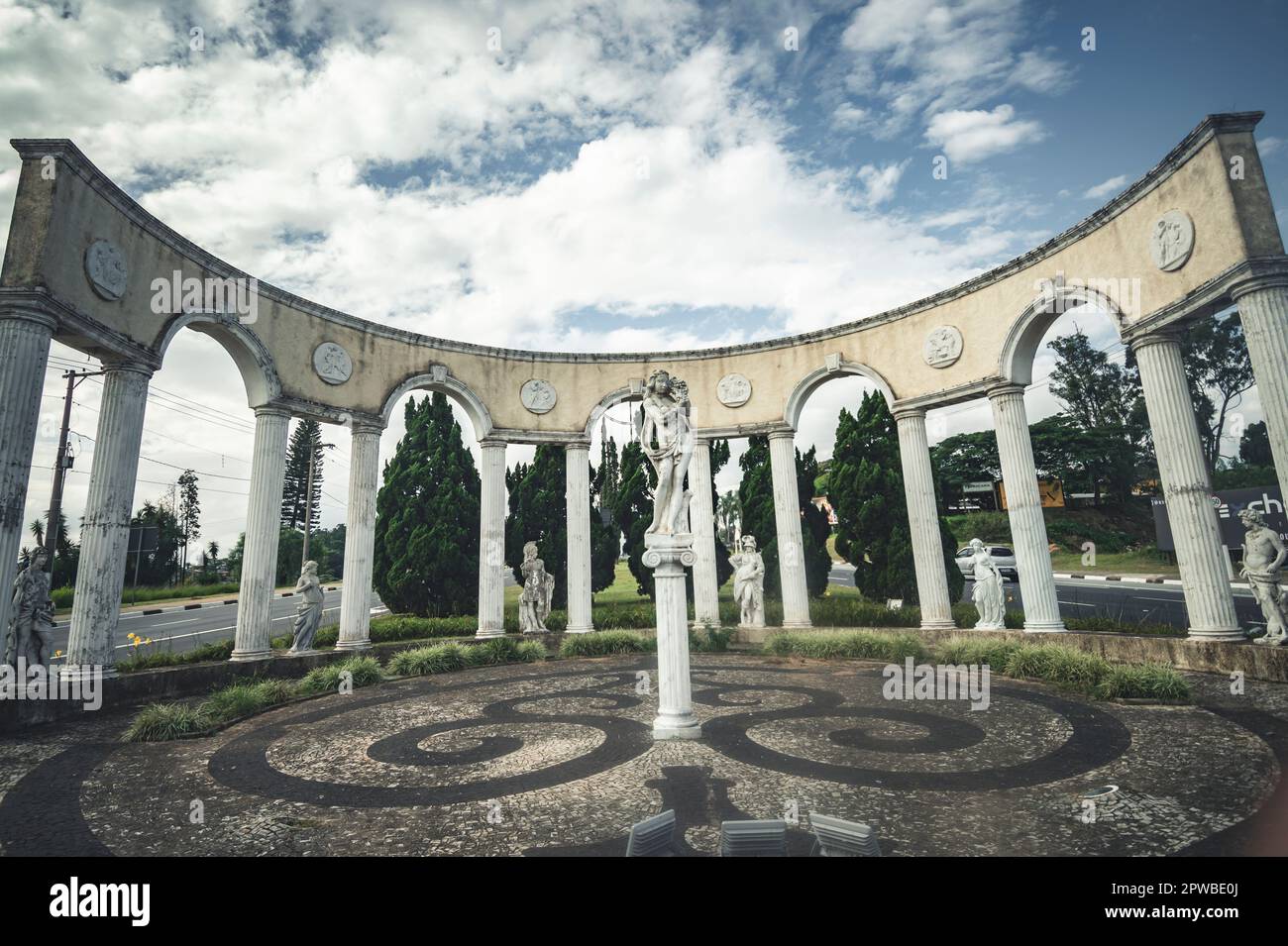 Vinhedo-sp,brazil-27,2023 Statues of Greek architecture at the exit of ...