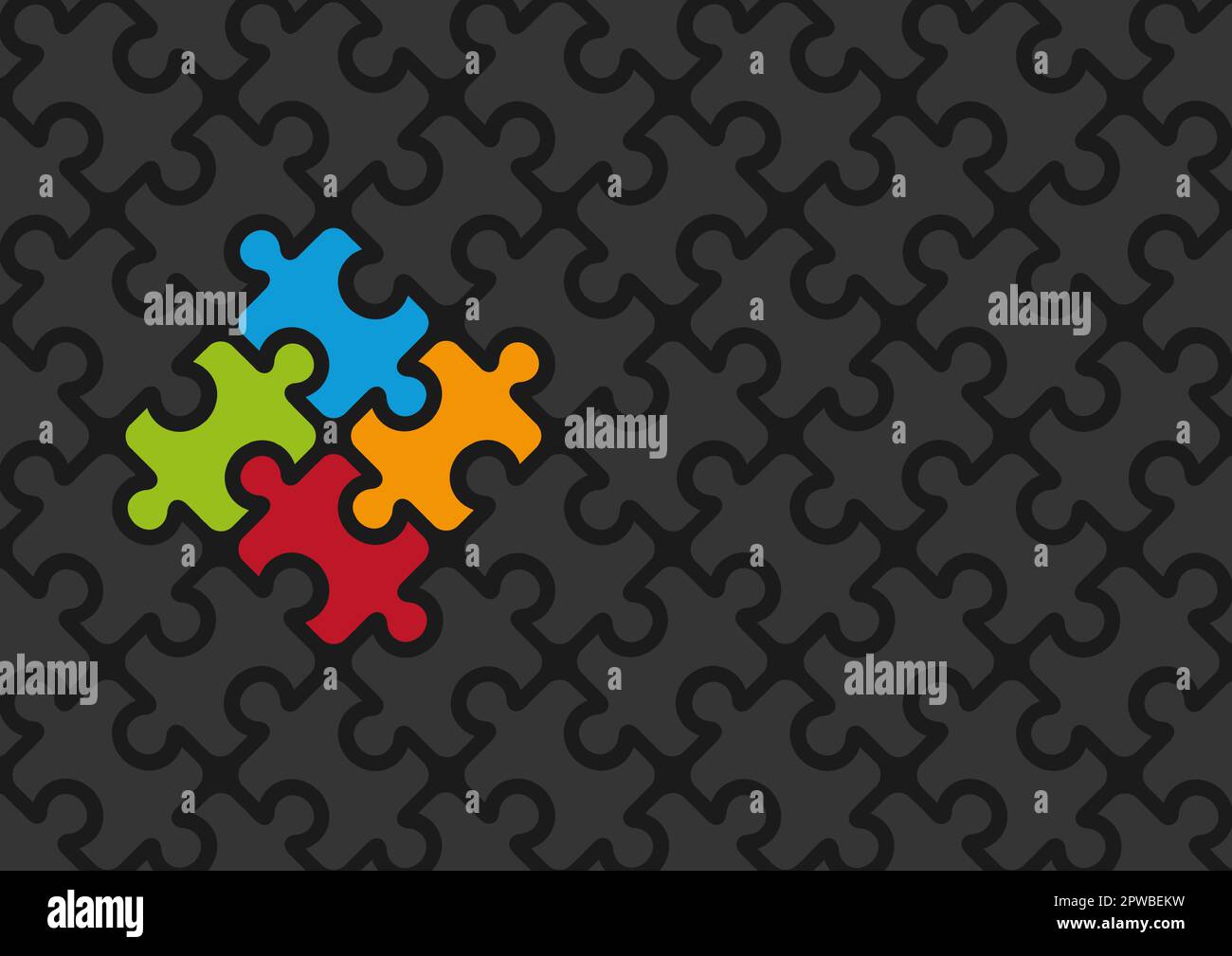 Puzzle pattern representing the mind of an autistic person Stock Vector ...