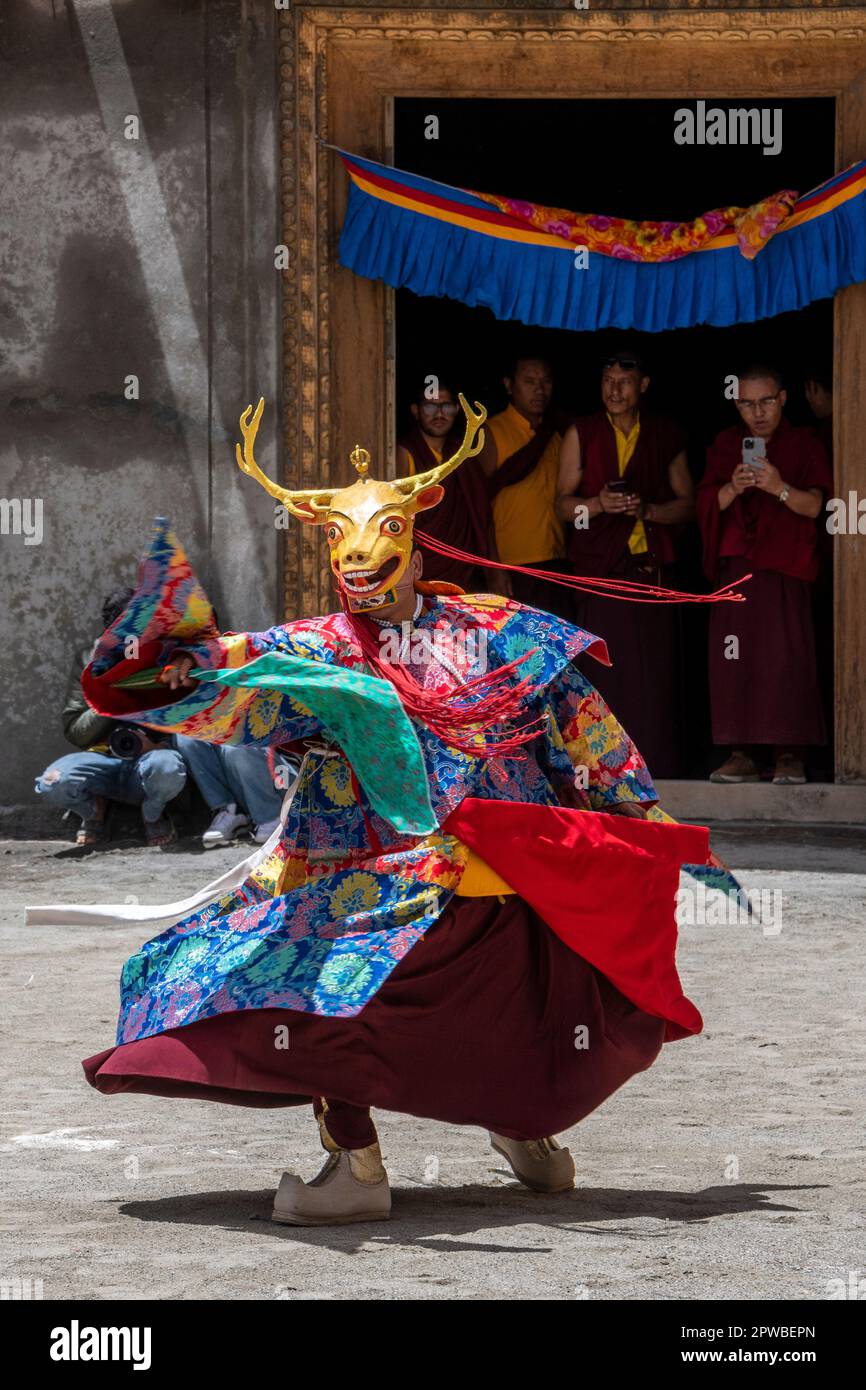 A Masked Monk dances at the Phyang Monastery Festival in Ladakh, India ...