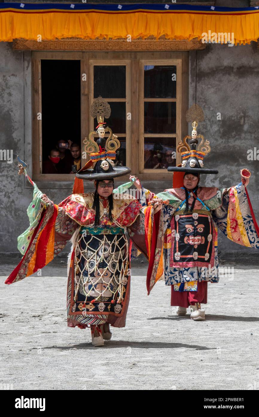 Monks dance at the Phyang Monastery Festival in Ladakh, India Stock ...