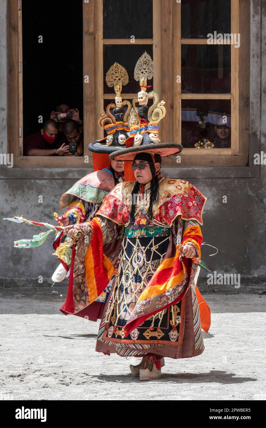 Monks dance at the Phyang Monastery Festival in Ladakh, India Stock ...