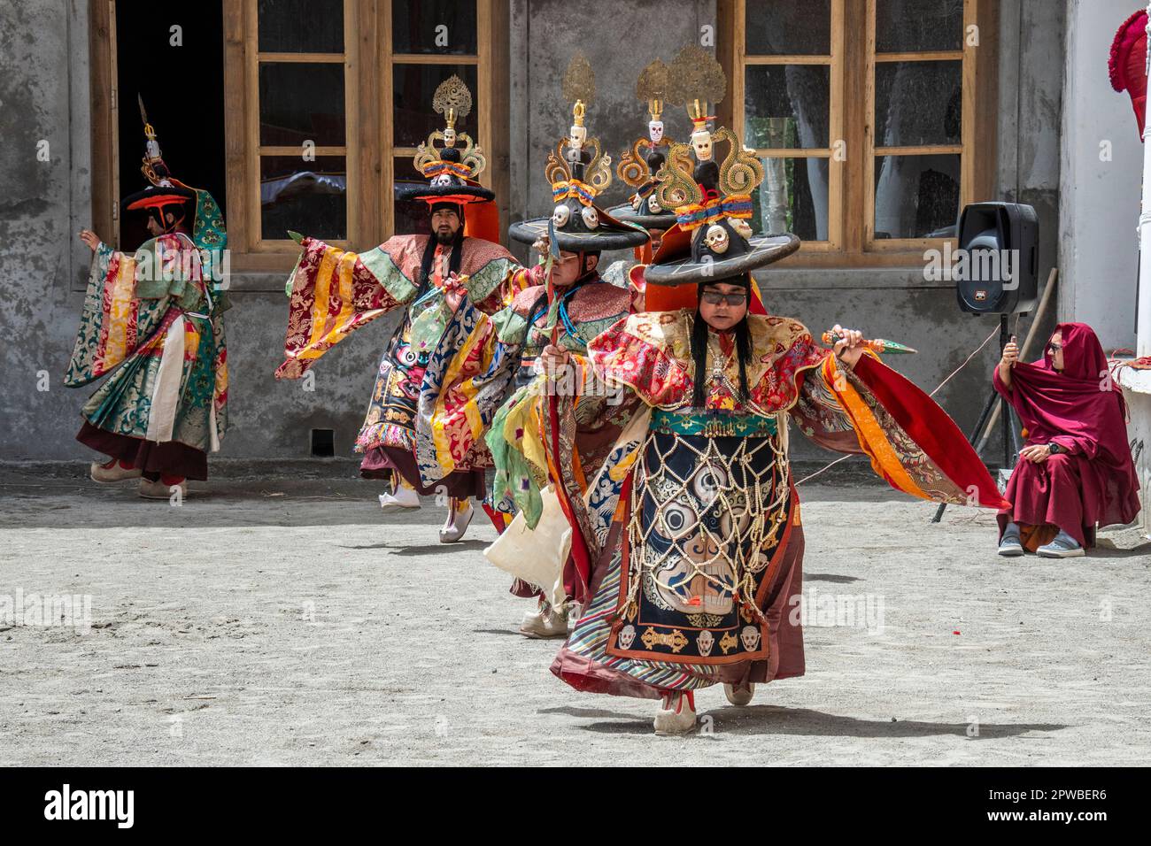 Monks dance at the Phyang Monastery Festival in Ladakh, India Stock ...