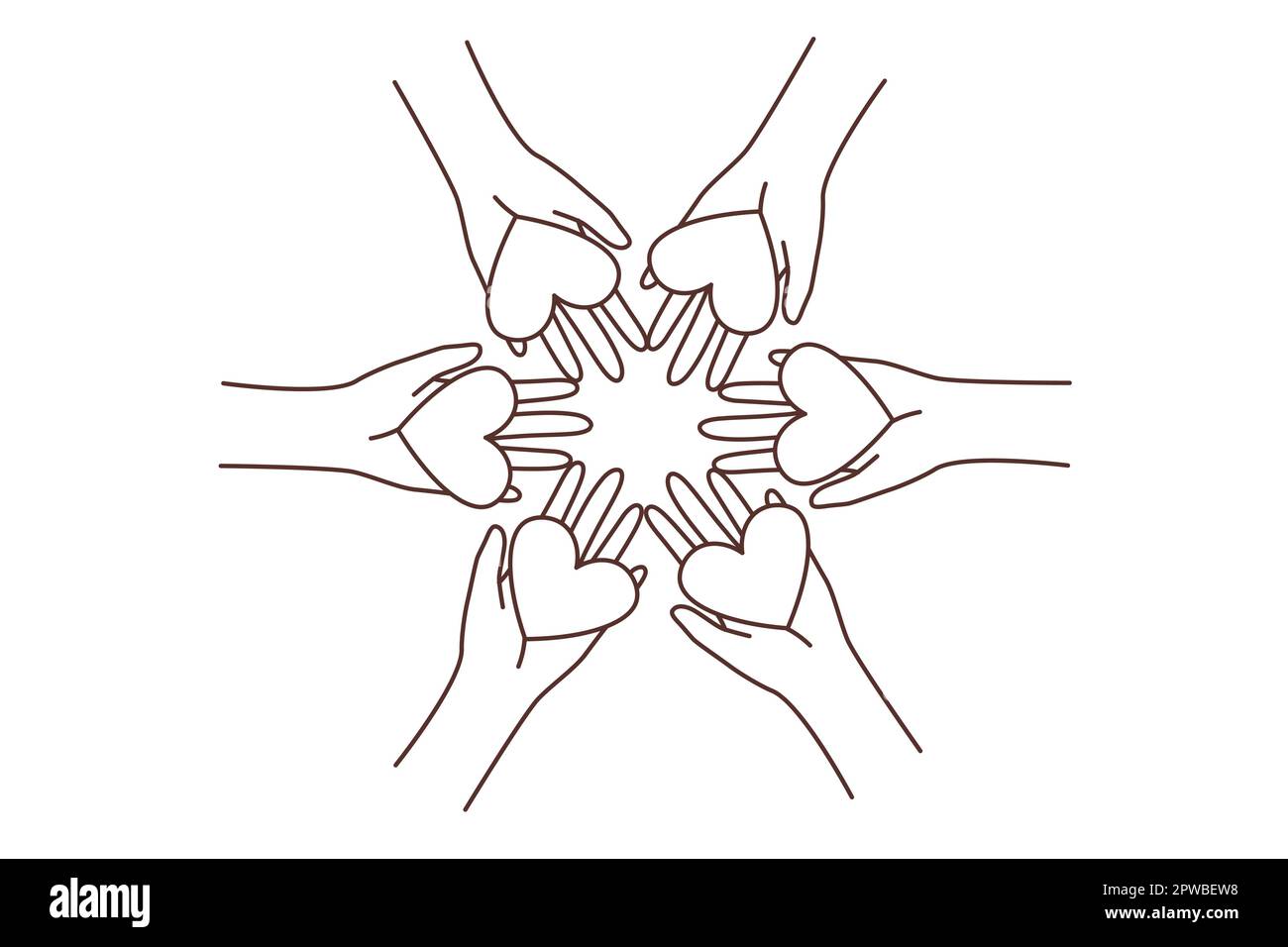 Diverse people hold heart signs in hands Stock Vector Image & Art - Alamy