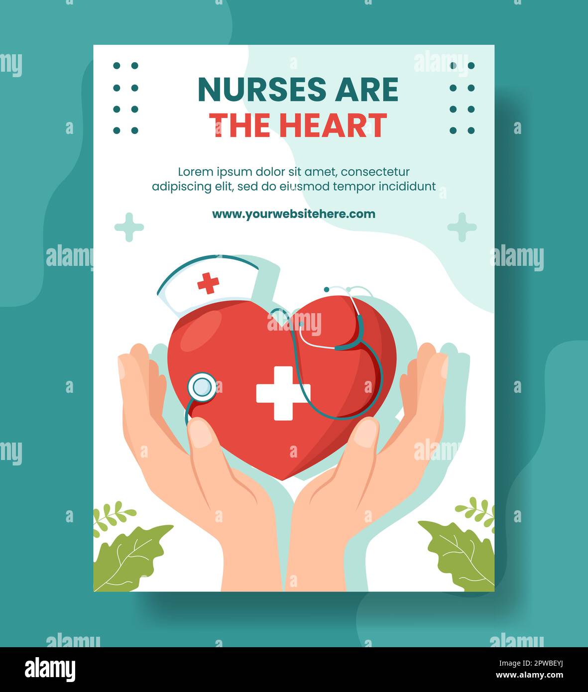 International Nurses Day Vertical Poster Flat Cartoon Hand Drawn ...