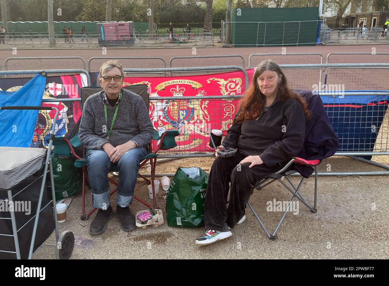 Sky London (left) and Carol Foster (right) who are camping out on the ...