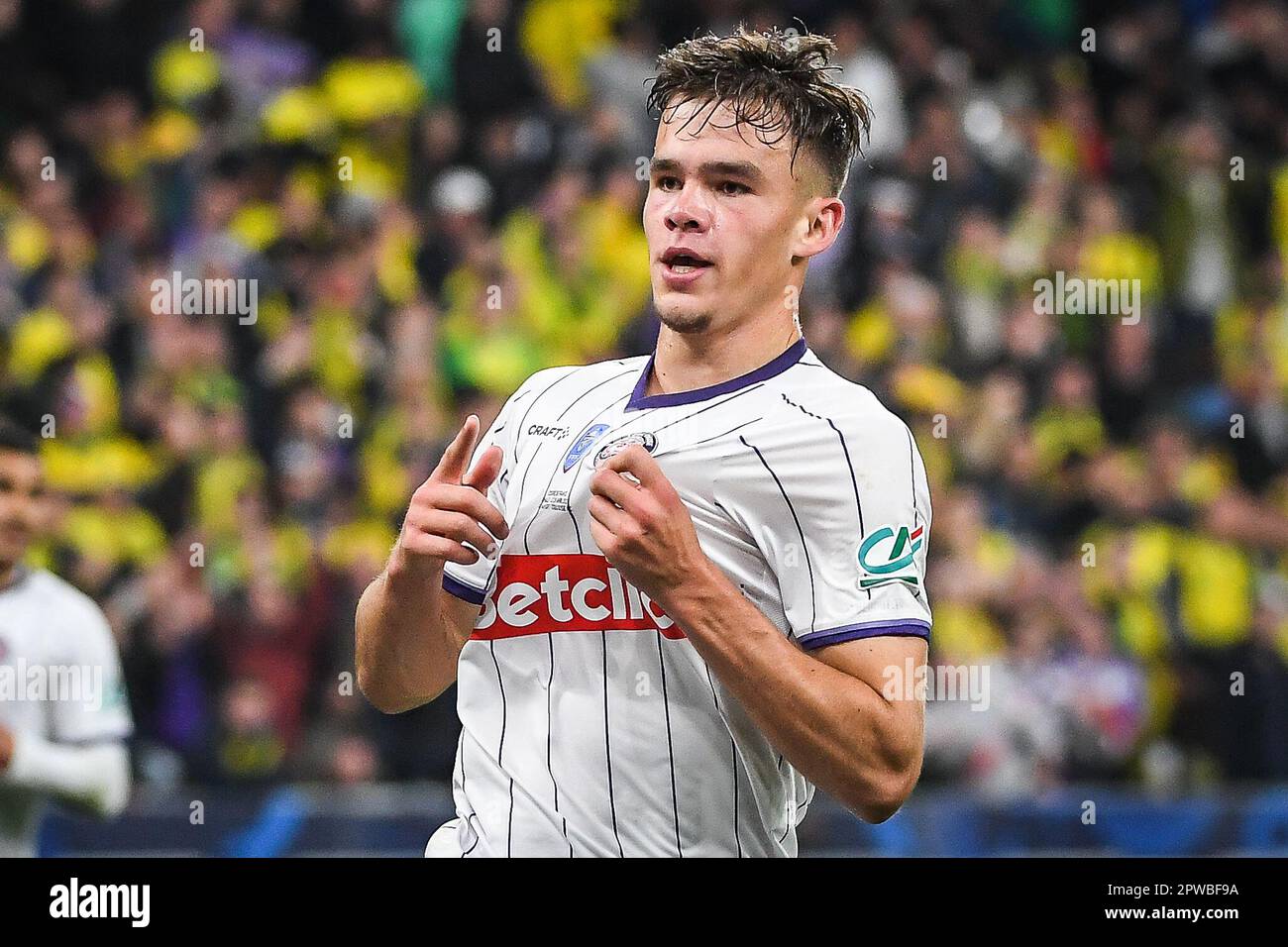 Thijs DALLINGA of Toulouse celebrates his goal during the French Cup ...