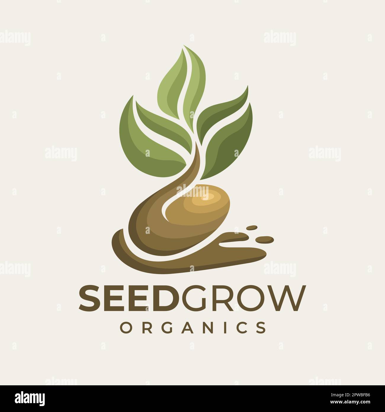 Modern seed plant logo design vector. Colorful nature leaf bean logo ...