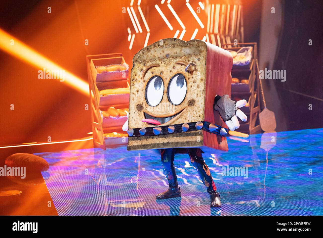 Cologne, Germany. 29th Apr, 2023. The character "The Toast" is on stage ...