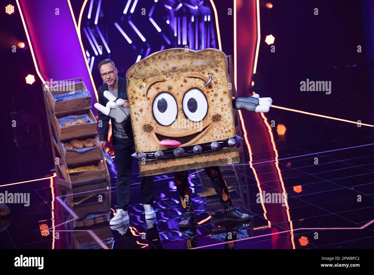 Cologne, Germany. 29th Apr, 2023. The character "The Toast" is on stage ...