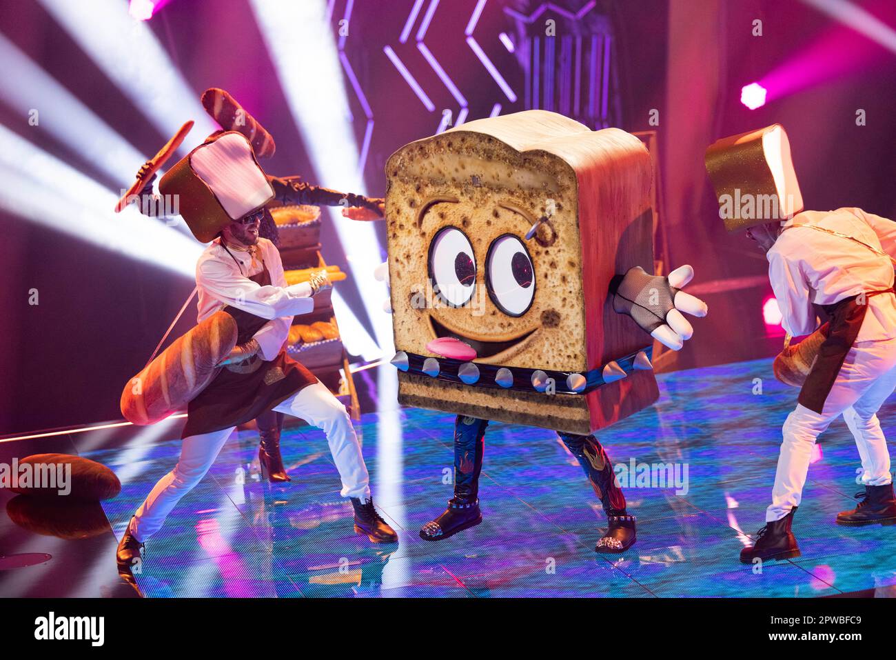 Cologne, Germany. 29th Apr, 2023. The character "The Toast" is on stage ...