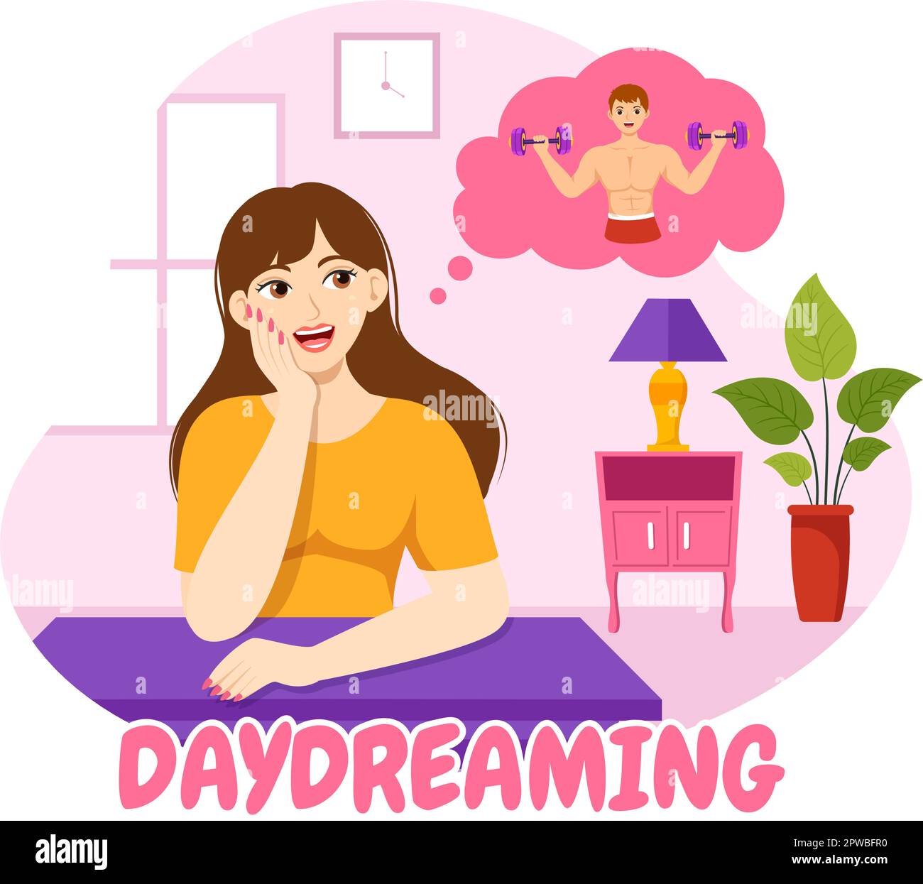 Daydreaming At Work Cartoon
