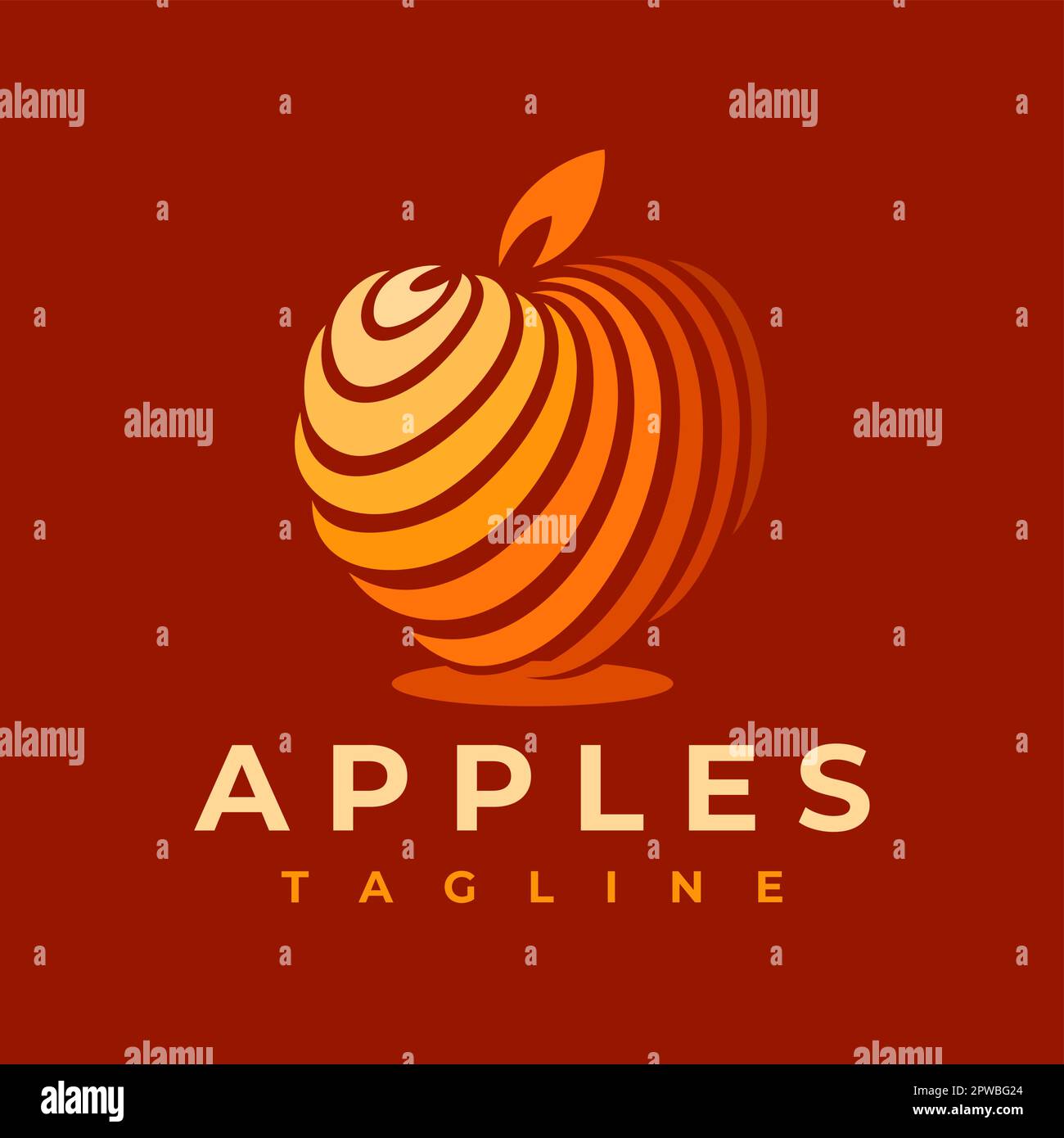 Colorful line apple logo branding vector. Minimalist apple fruit logo design Stock Vector Image ...
