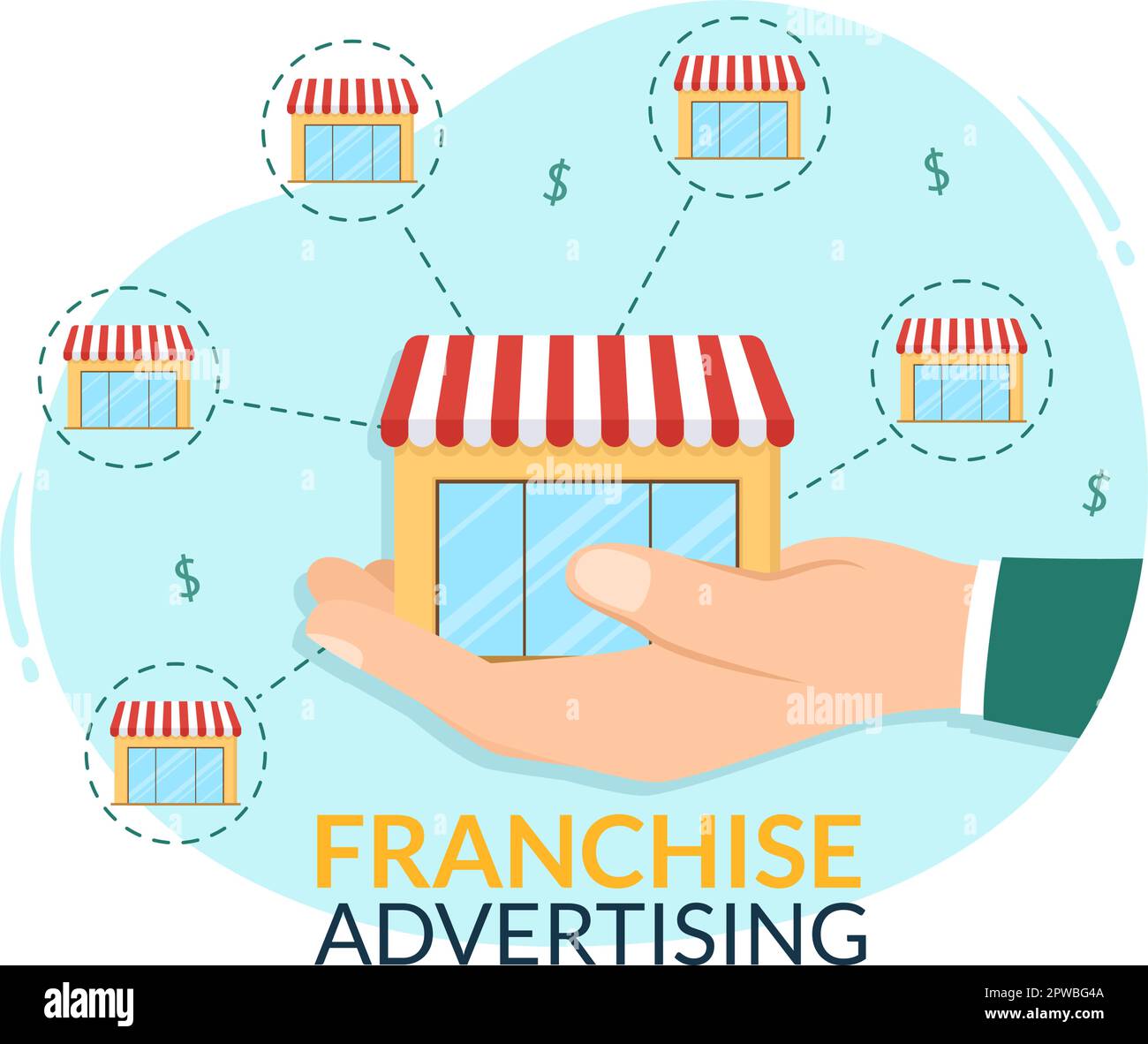 Franchise Advertising Illustration with Business and Finance to ...