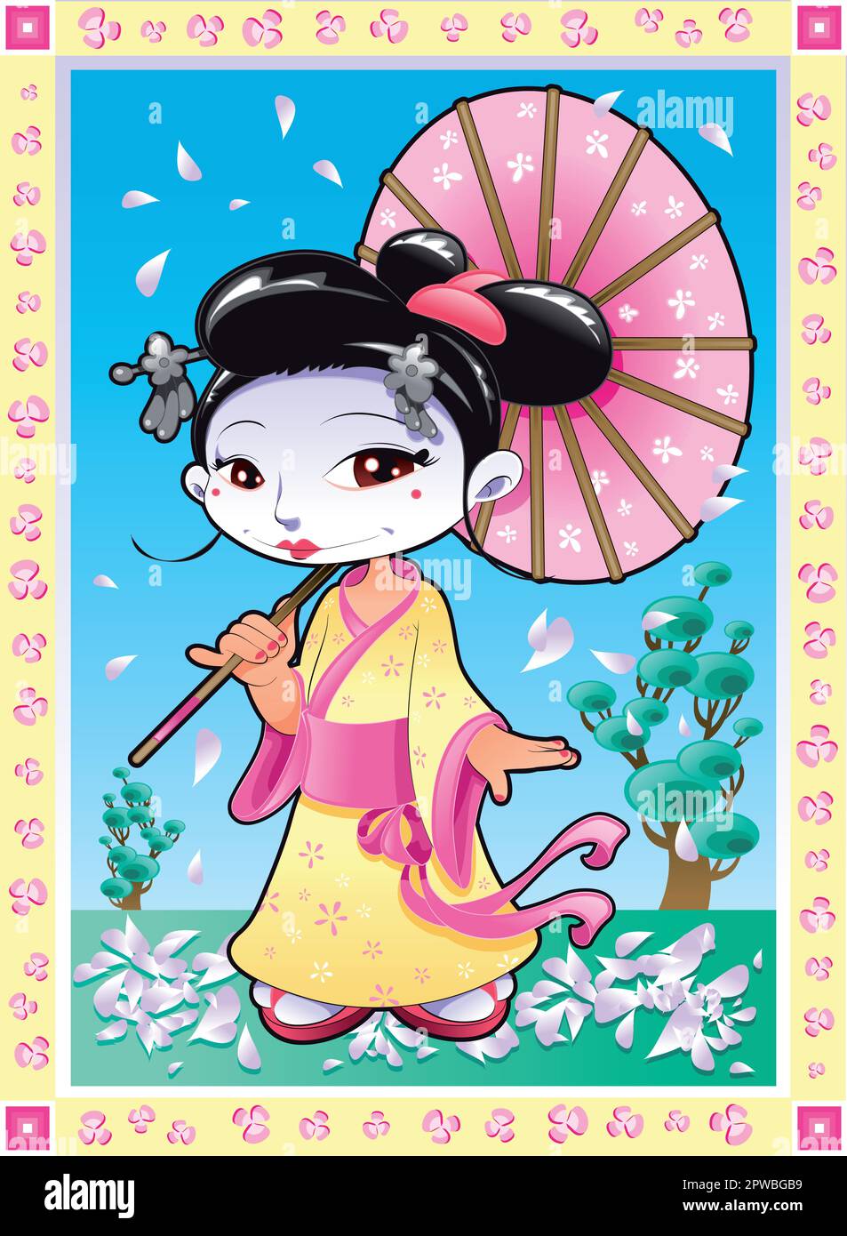 Geisha, vector and cartoon character Stock Vector Image & Art - Alamy