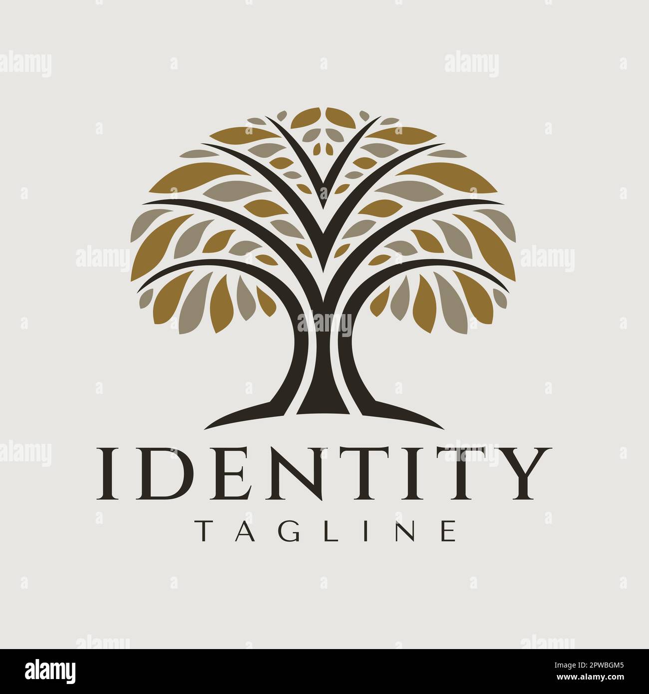 Luxury geometric nature tree logo branding. Elegance park plant logo ...