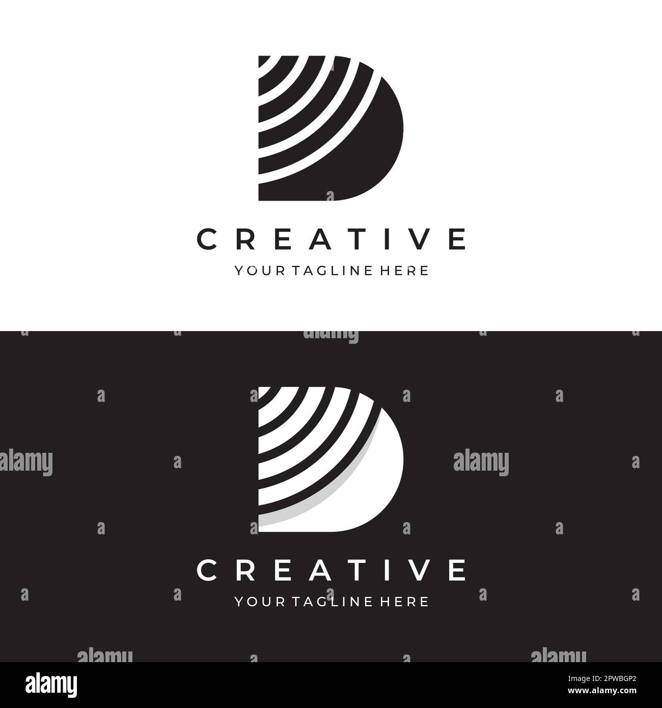 Logo template design Initial geometry of the letter D. Logo design with ...
