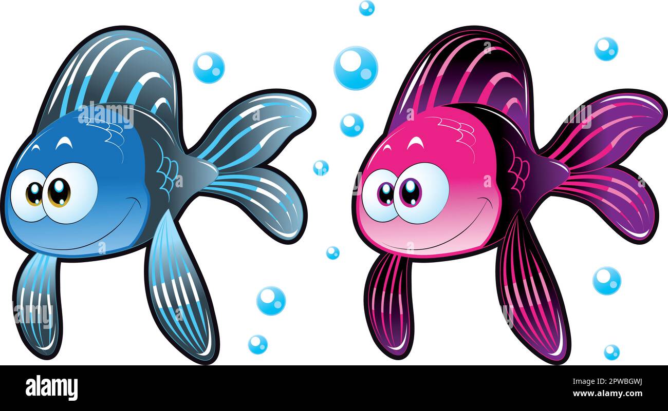 Two Fish - cartoon and vector characters Stock Vector Image & Art - Alamy