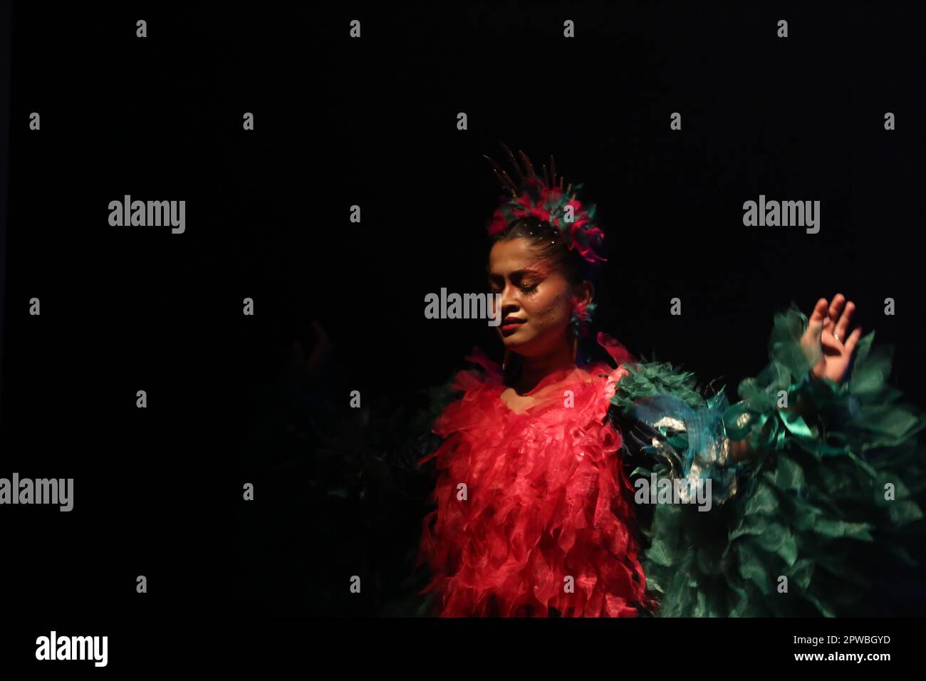 On April.29, 2023 in Kathmandu, Nepal. Dancers perform dramatic dance ...