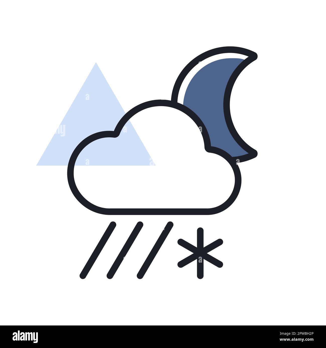 Rain cloud with snow moon icon. Weather sign Stock Vector Image & Art ...